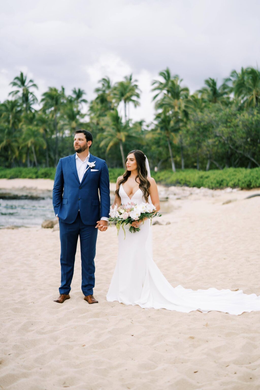 Intimate Elopement on Oahu: Lyndsey and Ryan's Beach Wedding - Megan ...